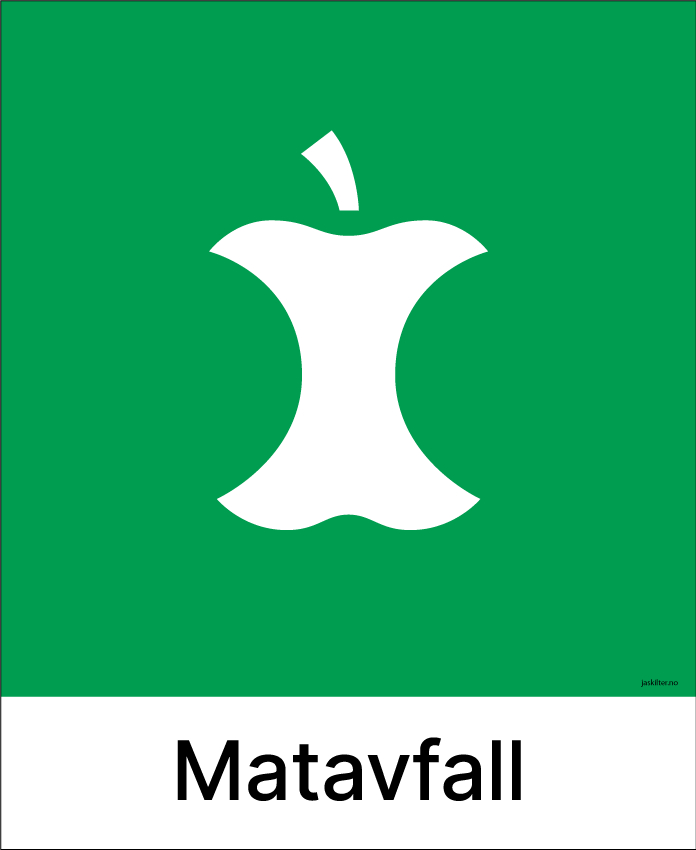 Avfallsmerke "Matavfall" (Resirkuleringsmerke) - JA Skilter AS
